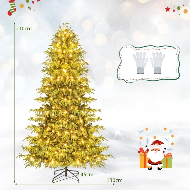Choinka sztuczna z lampkami 210 cm - Tanio w Costway.pl